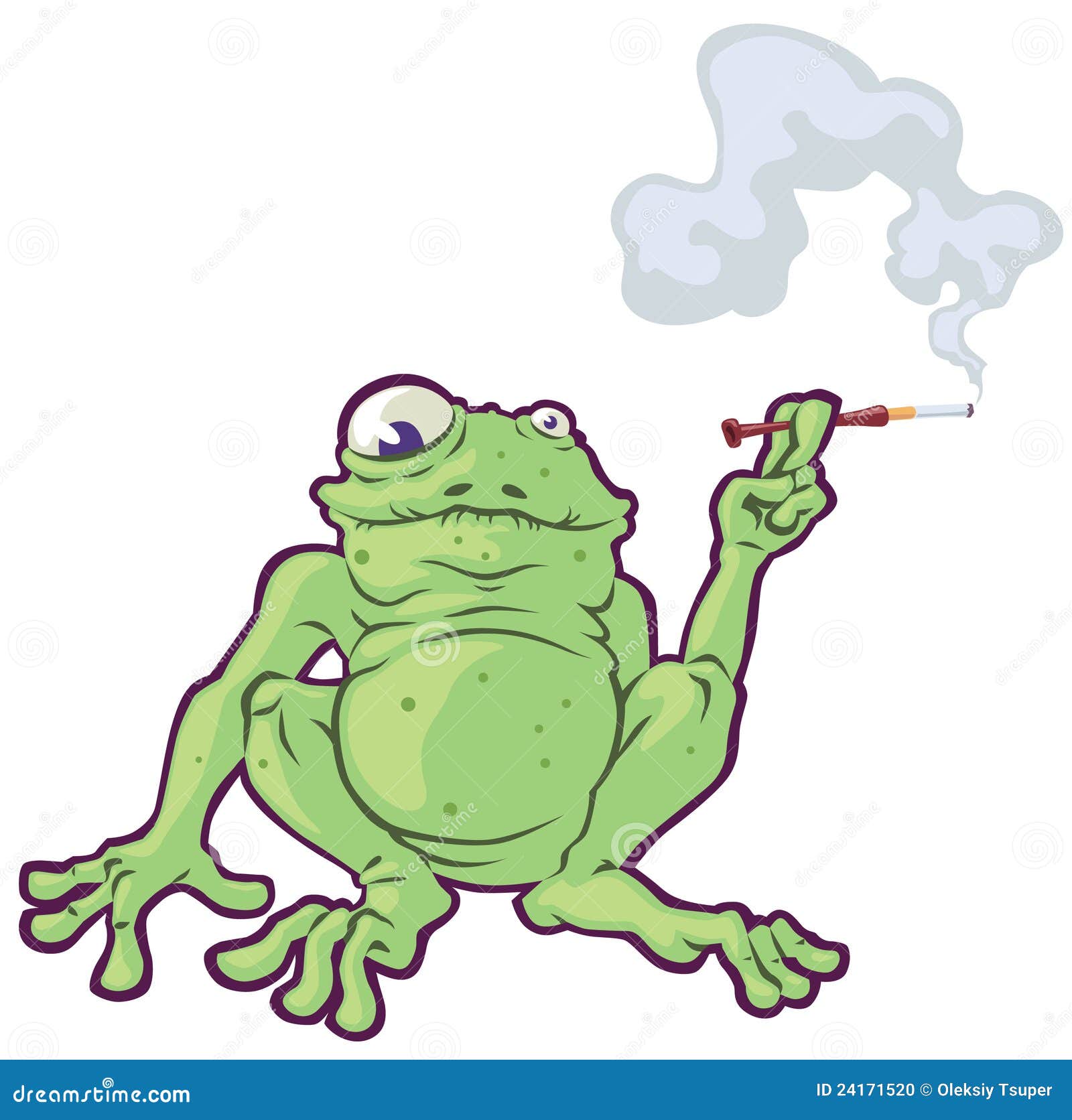 Smoking frog stock vector. Illustration of conceptual - 24171520