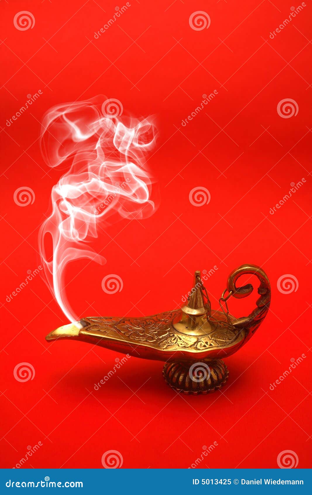Smoking Genie Lamp stock image. Image of metal, mystical - 5013425