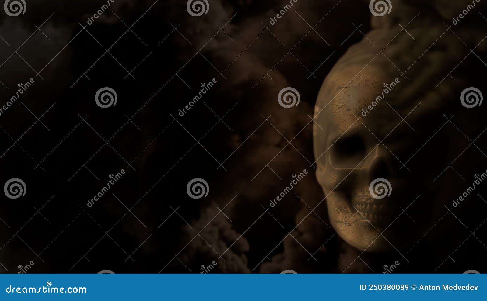 Smoking Grey Skull Bg with Empty Place - War Concept - Abstract 3D ...