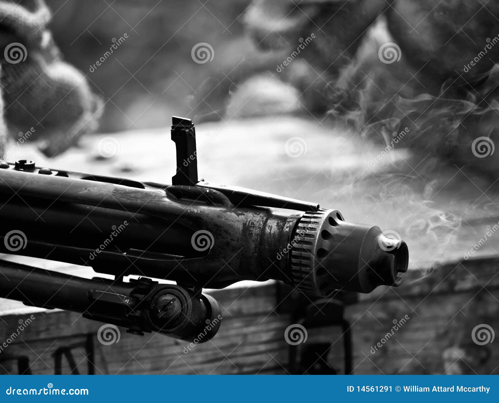 Smoking Gun stock image. Image of wartime, machine, automatic - 14561291