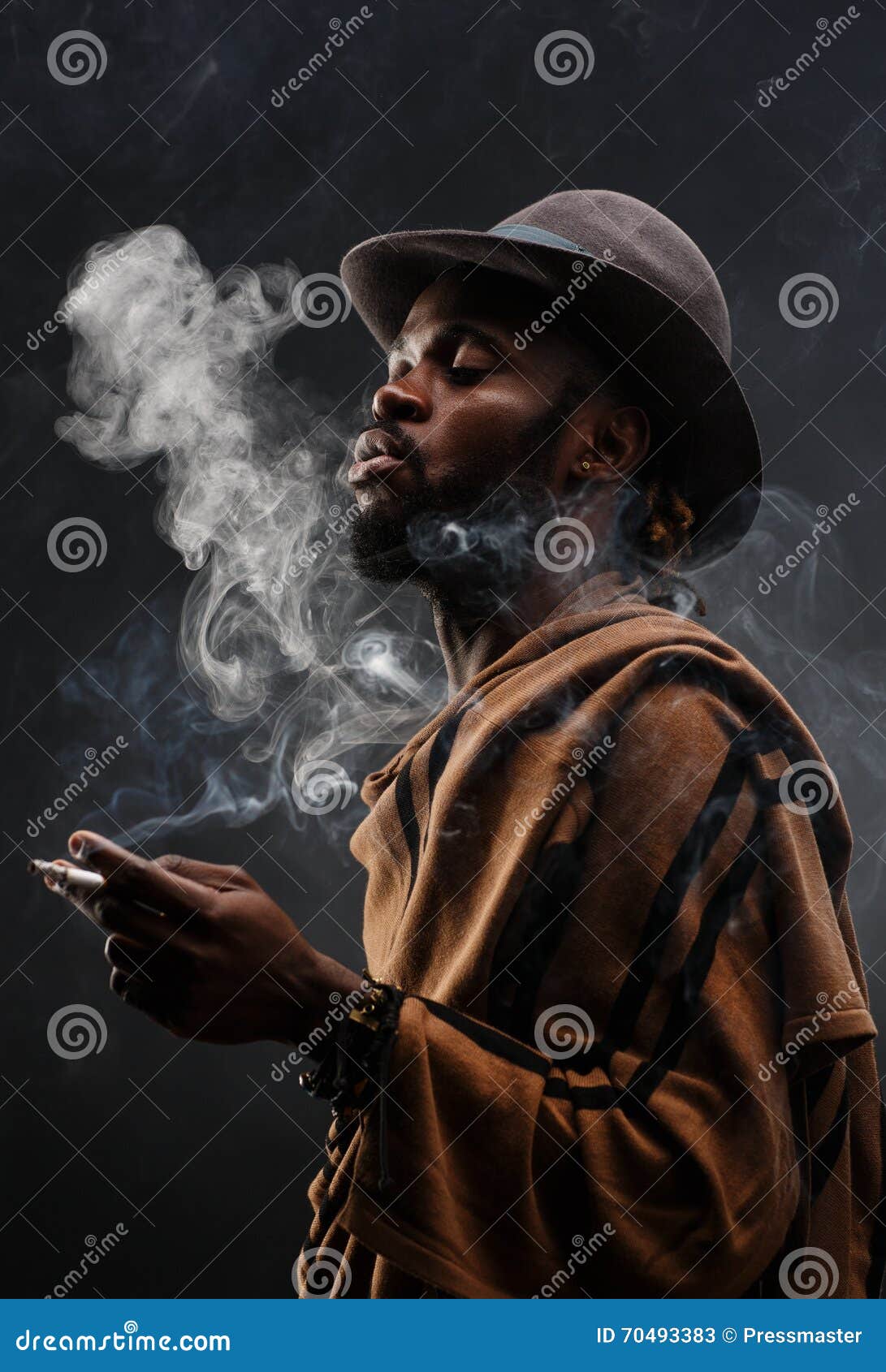Smoking guy stock image. Image of rapper, africanamerican - 70493383