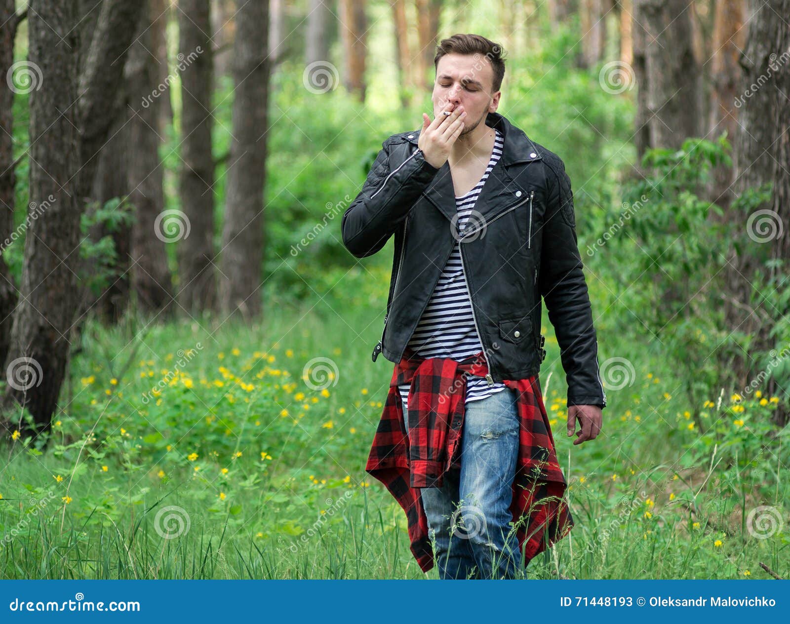 Smoking Guy with a Cigarette Stock Image - Image of rough, lonely: 71448193