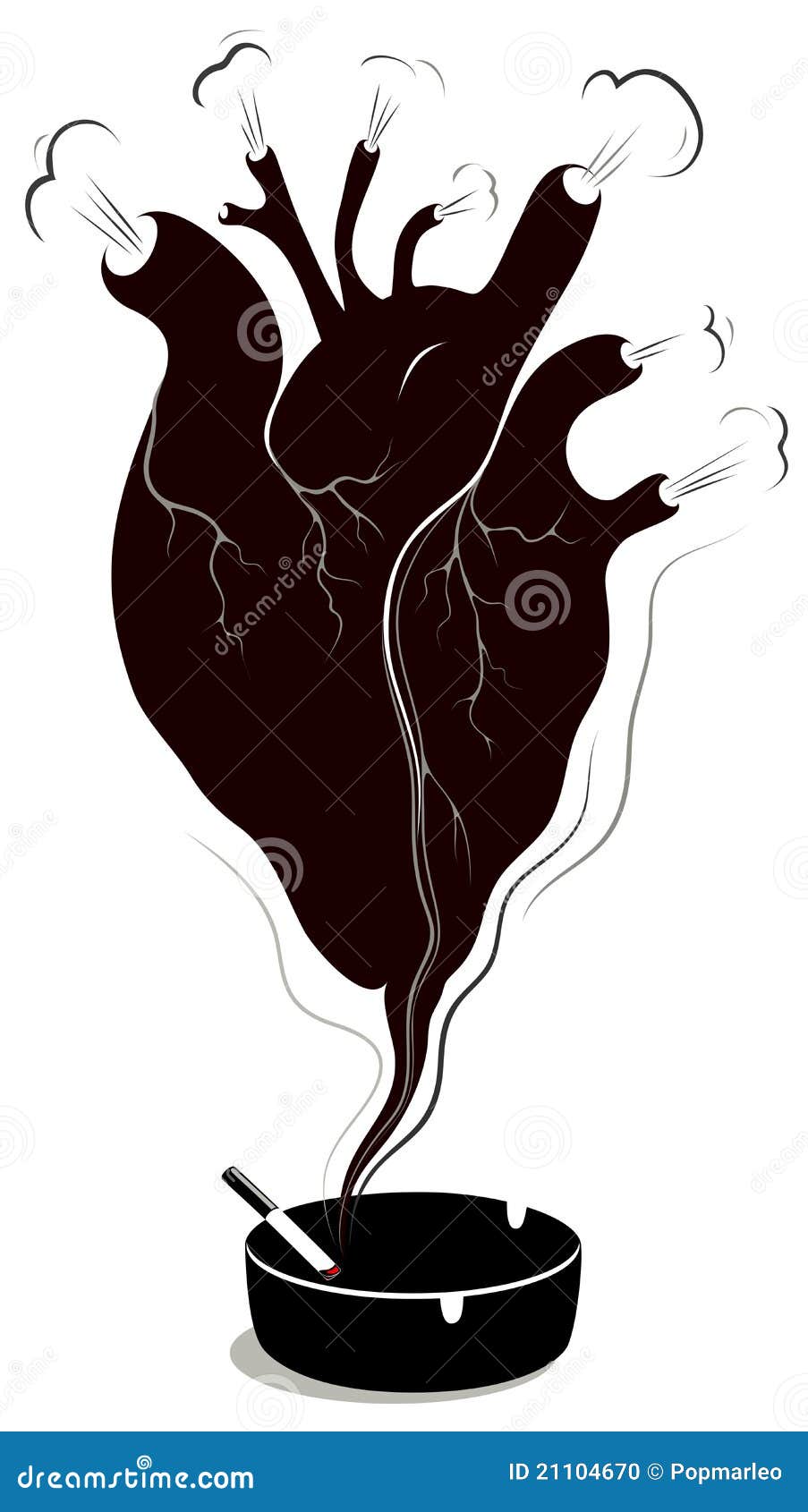 Smoking heart puffs stock vector. Illustration of smoker - 21104670