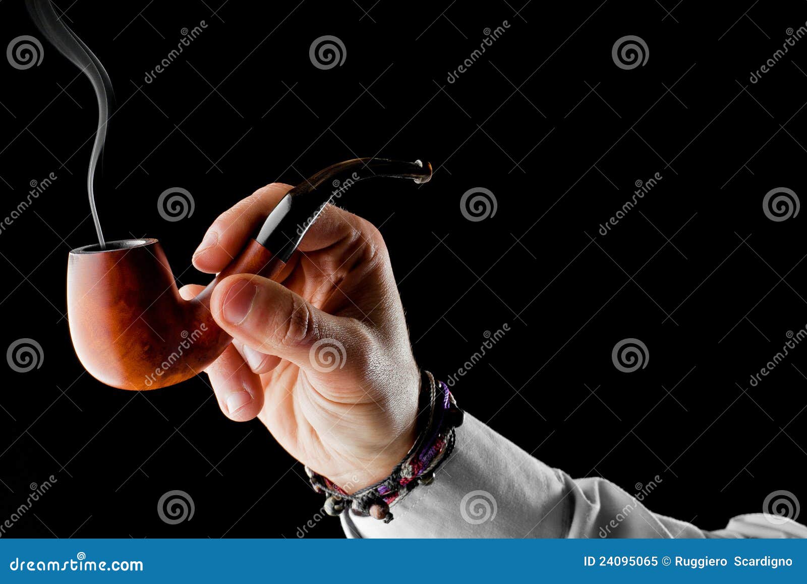 Smoking His Pipe in His Hand Stock Image - Image of smart, cigarette ...