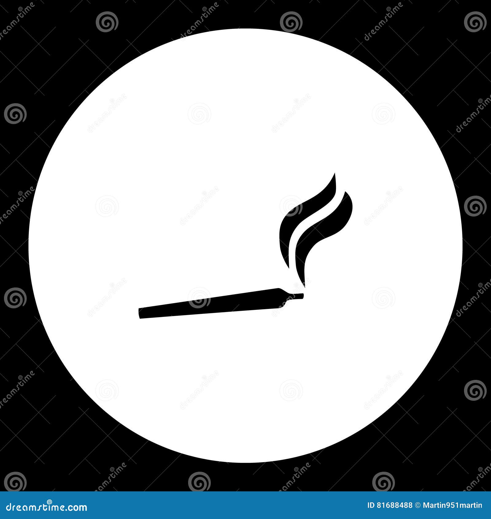 Smoking Joint Cannabis Hemp Simple Black Icon Eps10 Stock Vector ...
