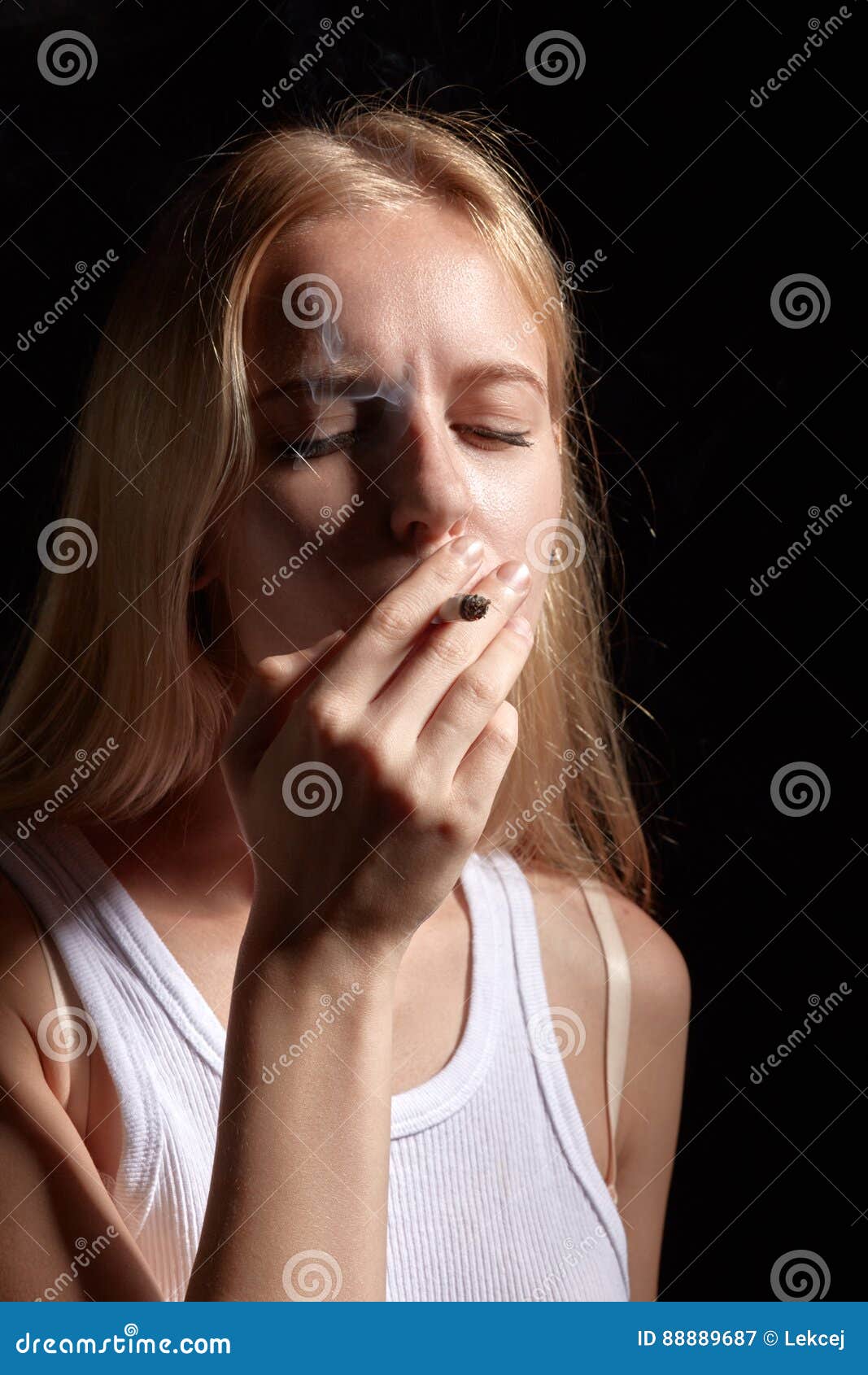 Smoking joint stock image. Image of addiction, portrait - 88889687