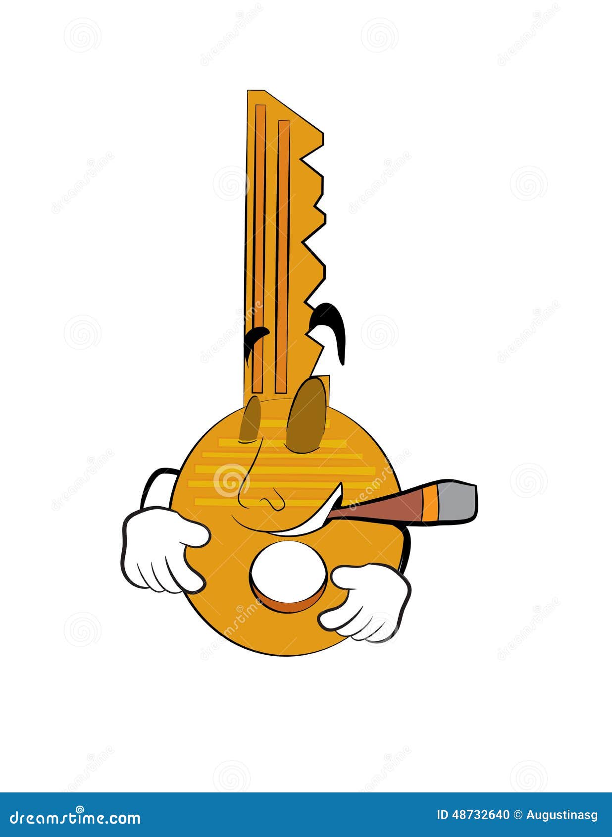 Smoking key cartoon stock illustration. Illustration of lock - 48732640