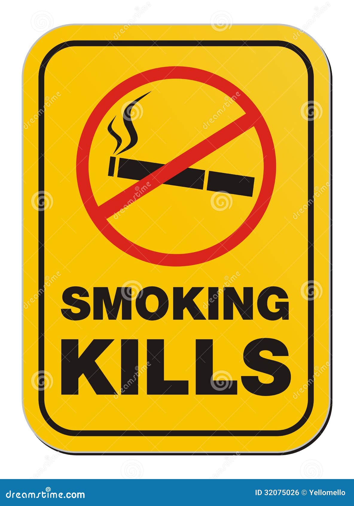 Smoking kill sign stock illustration. Illustration of cancer - 32075026