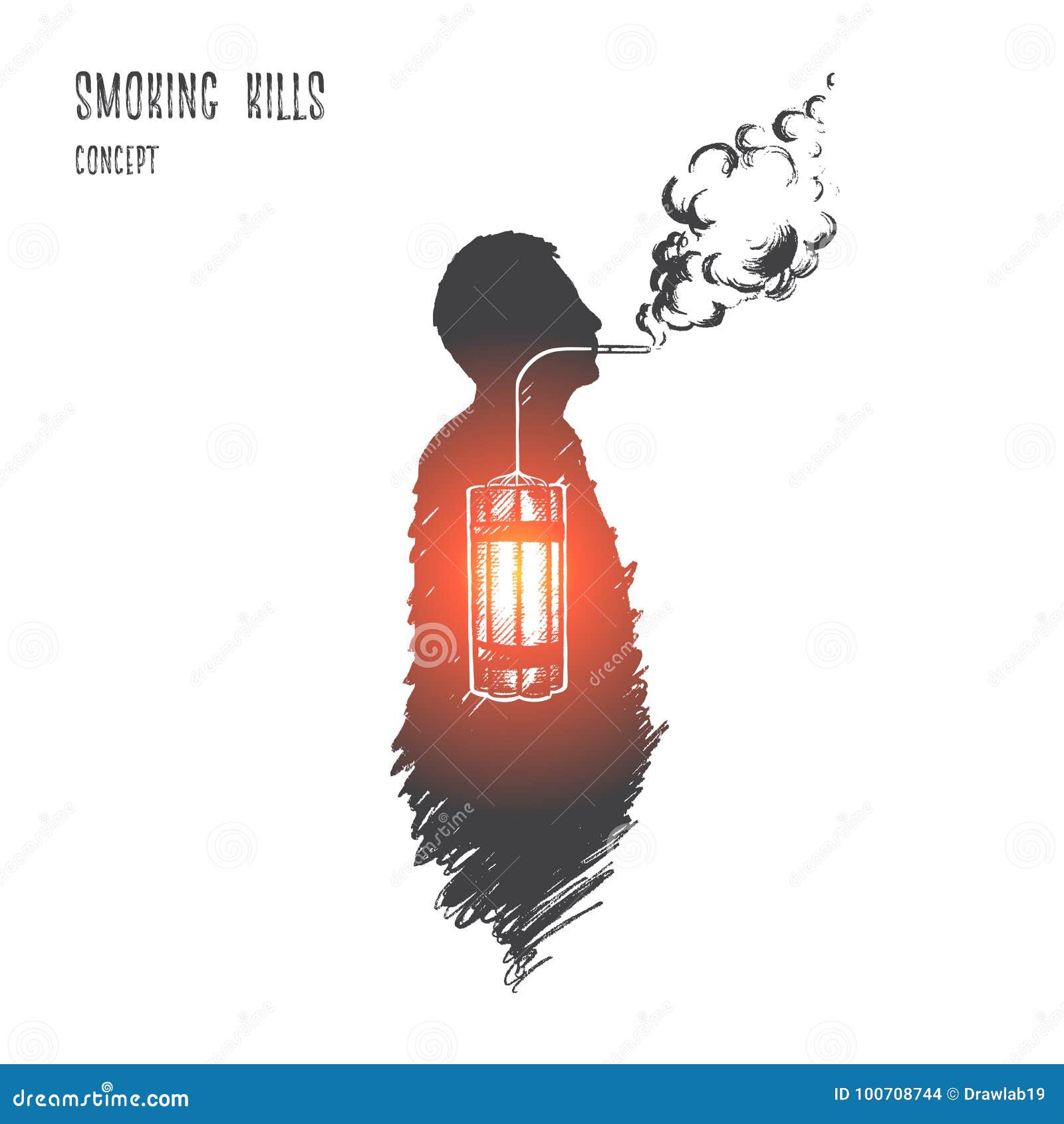 Smoking Kills Concept. Hand Drawn Isolated Vector. Stock Vector ... Smoking Kills Concept. Hand Drawn Isolated Vector. Stock Vector ...