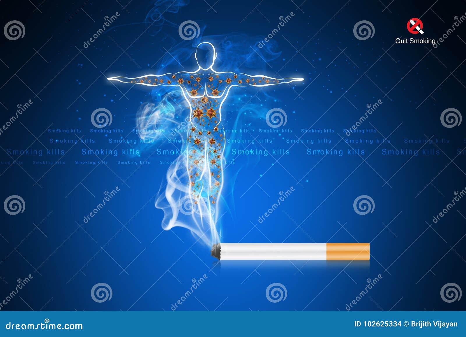Smoking kills human body stock illustration. Illustration of body ...