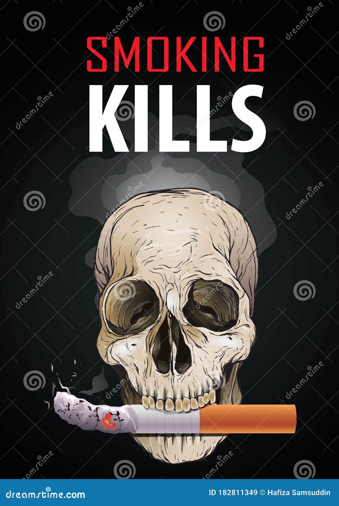 Smoking Kills Poster Design Stock Vector - Illustration of artistic ...
