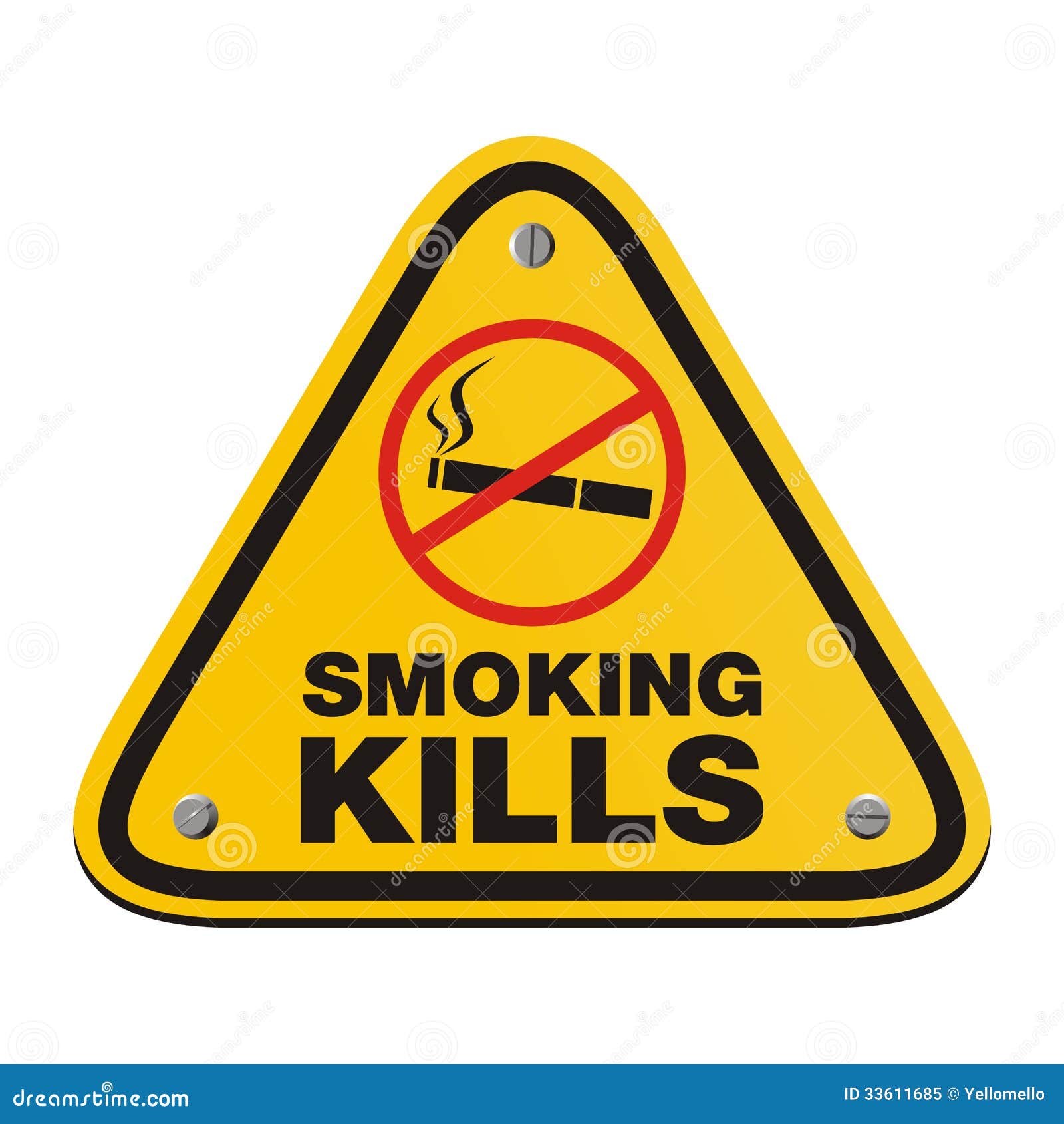 Smoking Kills - Yellow Sign Stock Illustration - Illustration of ...