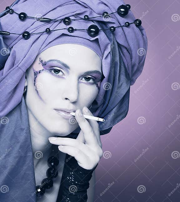 Smoking lady stock image. Image of black, fashion, posing - 37787333