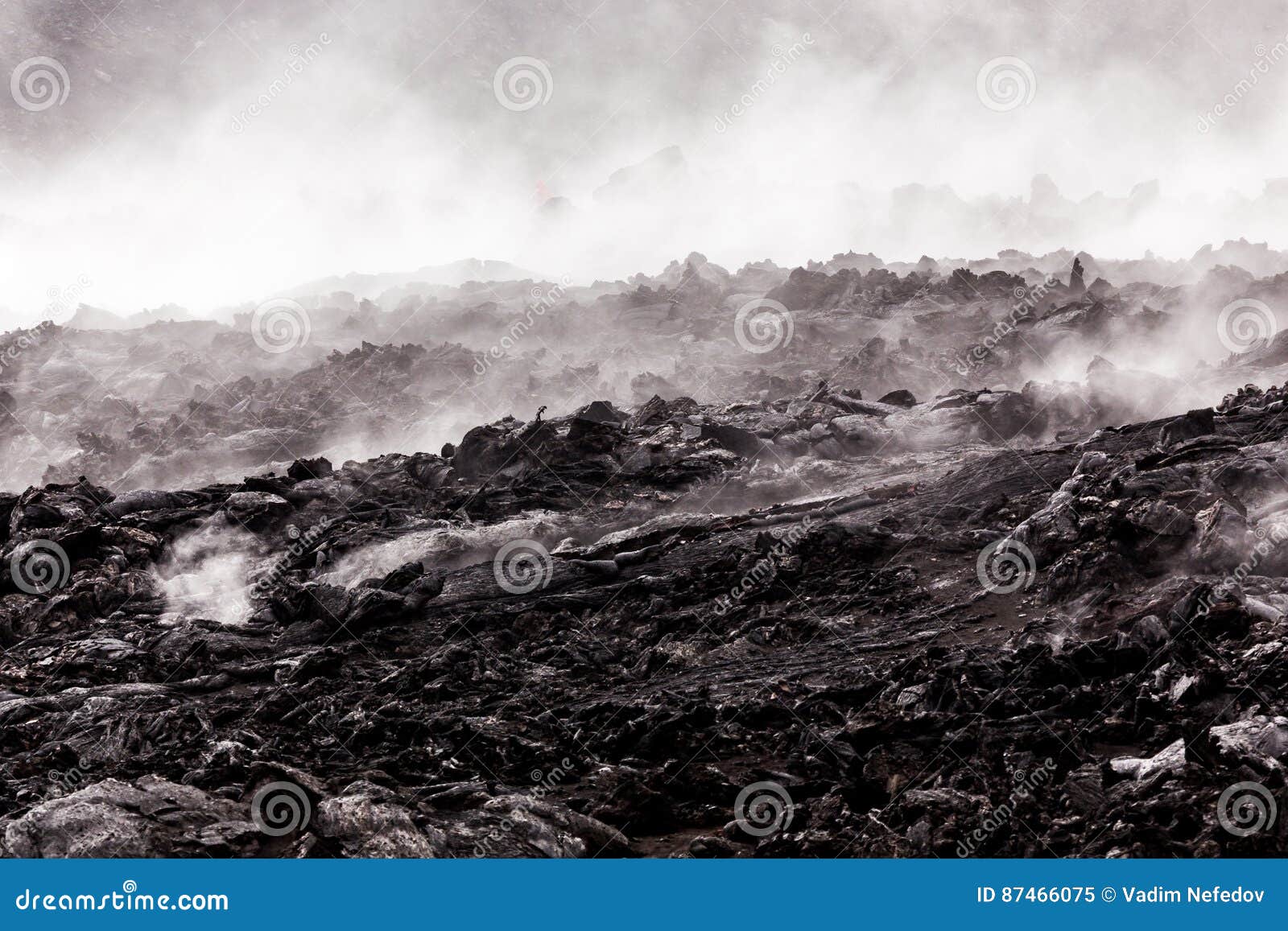 Smoking Lava Fields at Volcanoes Stock Image - Image of hell, kamchatka ...