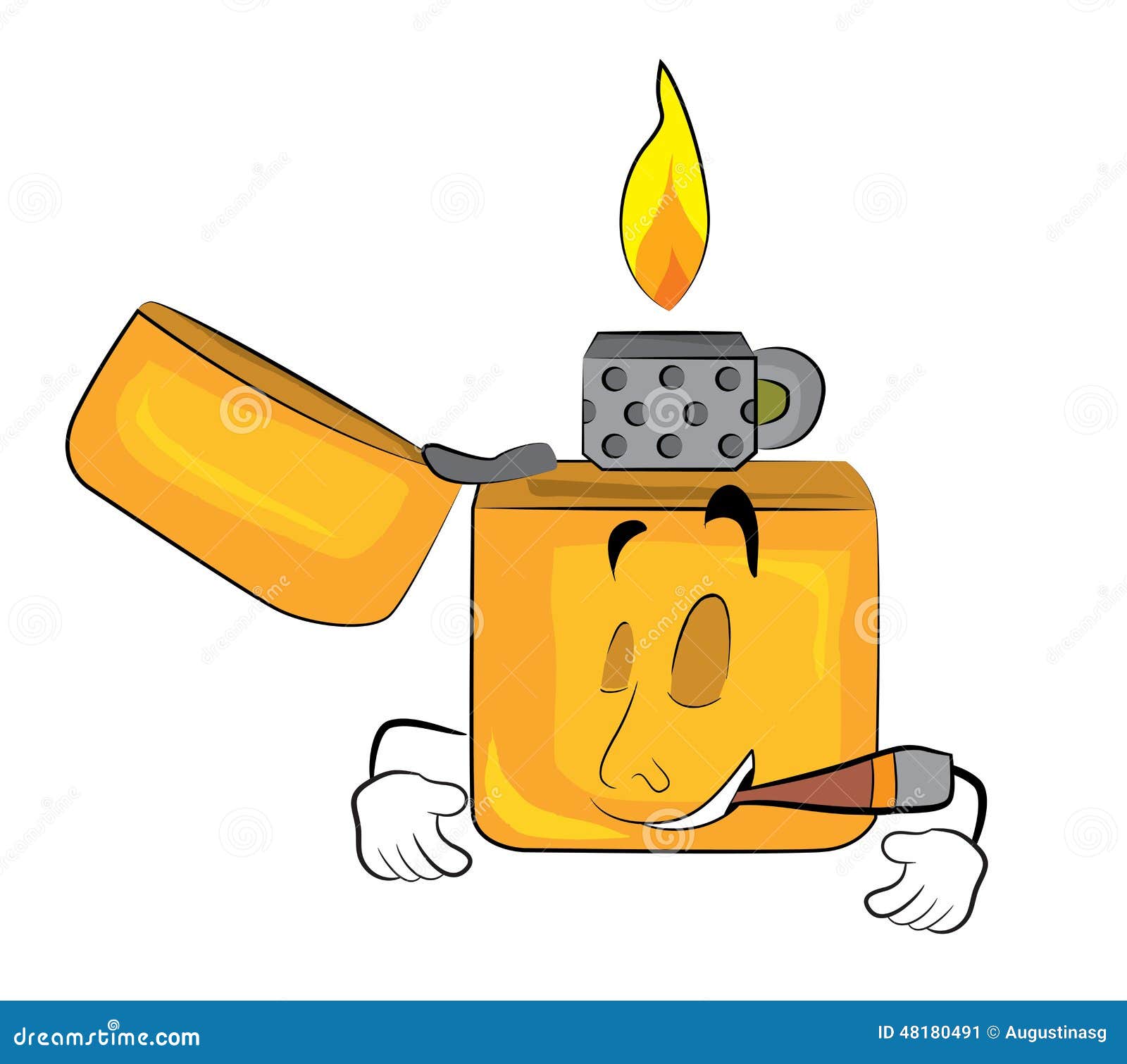Smoking lighter cartoon stock illustration. Illustration of flame ...