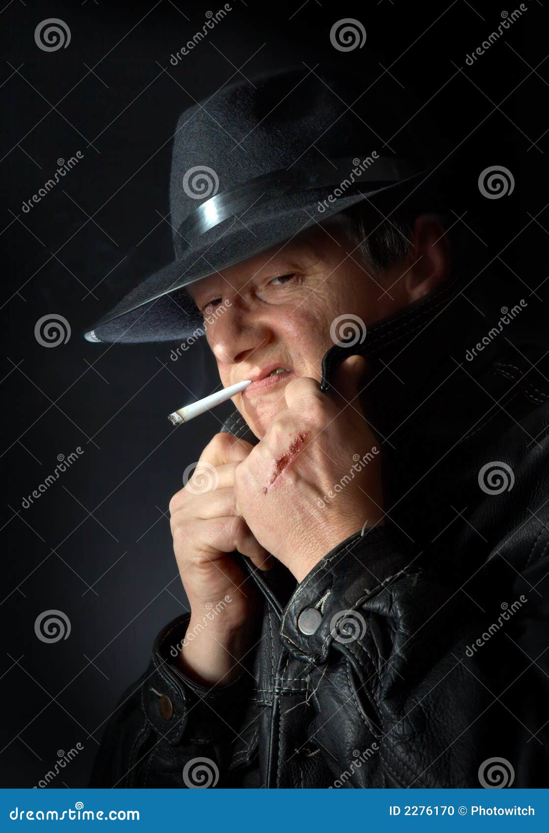 Smoking mafia guy stock photo. Image of crime, horror - 2276170