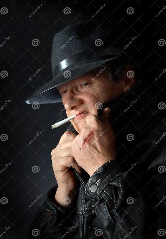 Smoking mafia guy stock photo. Image of crime, horror - 2276170