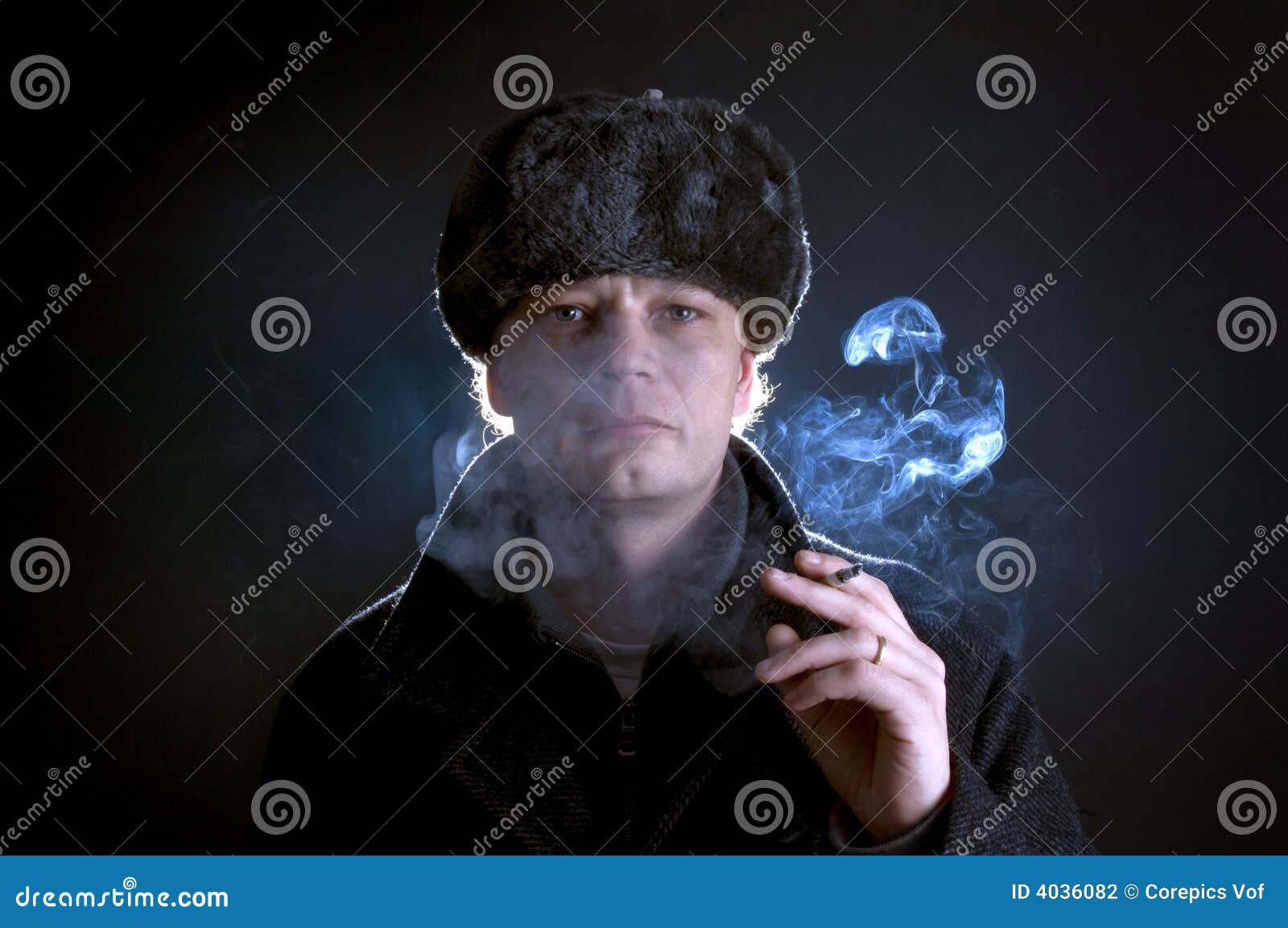 Smoking man stock photo. Image of clothes, portrait, hair - 4036082
