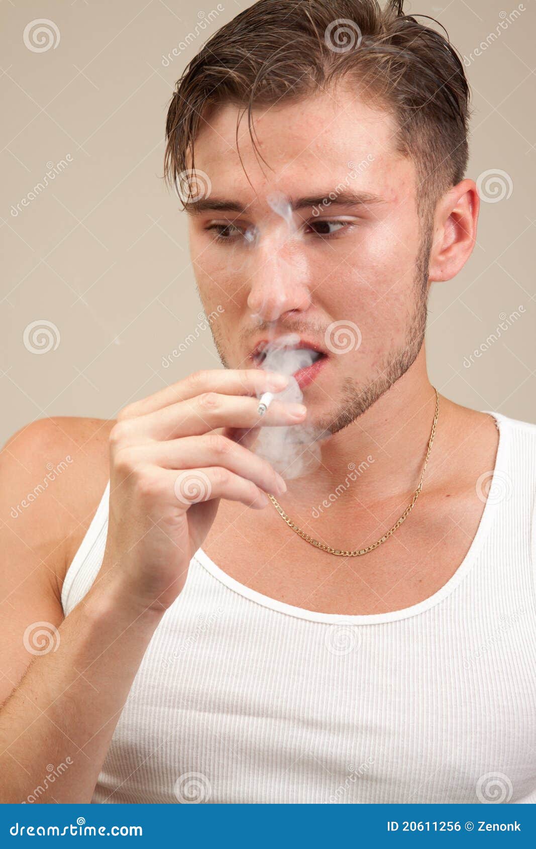Smoking man model stock photo. Image of mouth, unhealthy - 20611256