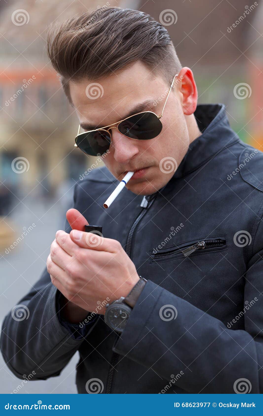 Smoking man stock image. Image of attractive, habit, lung - 68623977