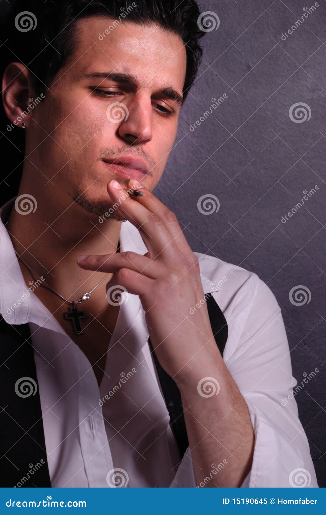 Smoking men portrait stock image. Image of adult, pose - 15190645