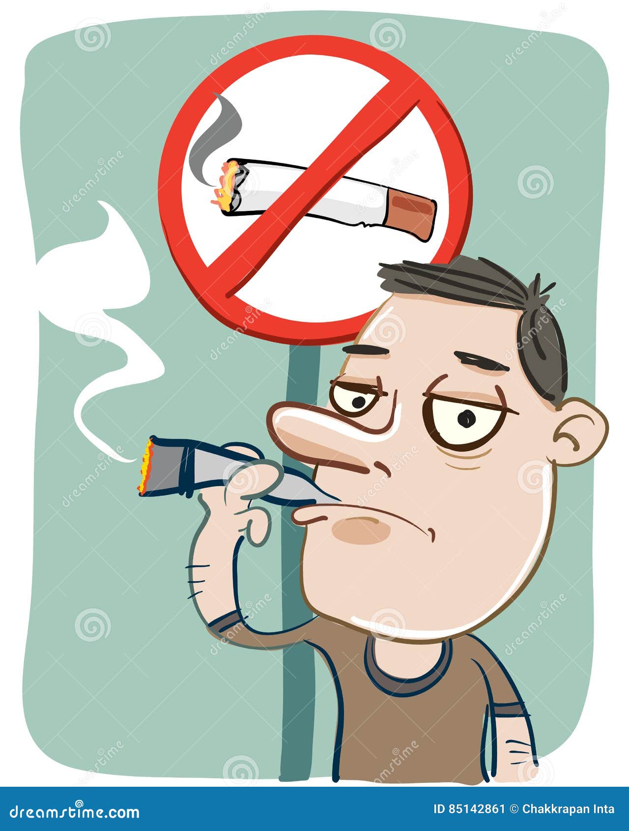 Smoking in No-smoking Area. Stock Vector - Illustration of cigarettes ...