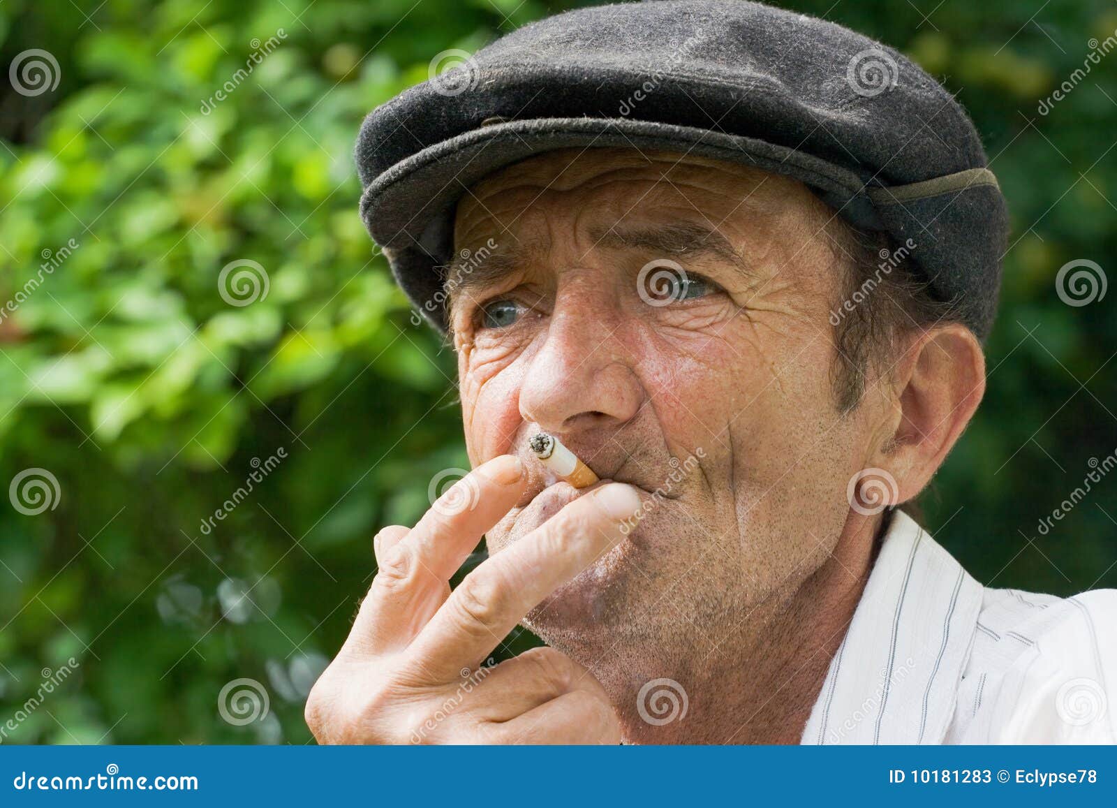 Smoking old man stock image. Image of retirement, enjoyment - 10181283