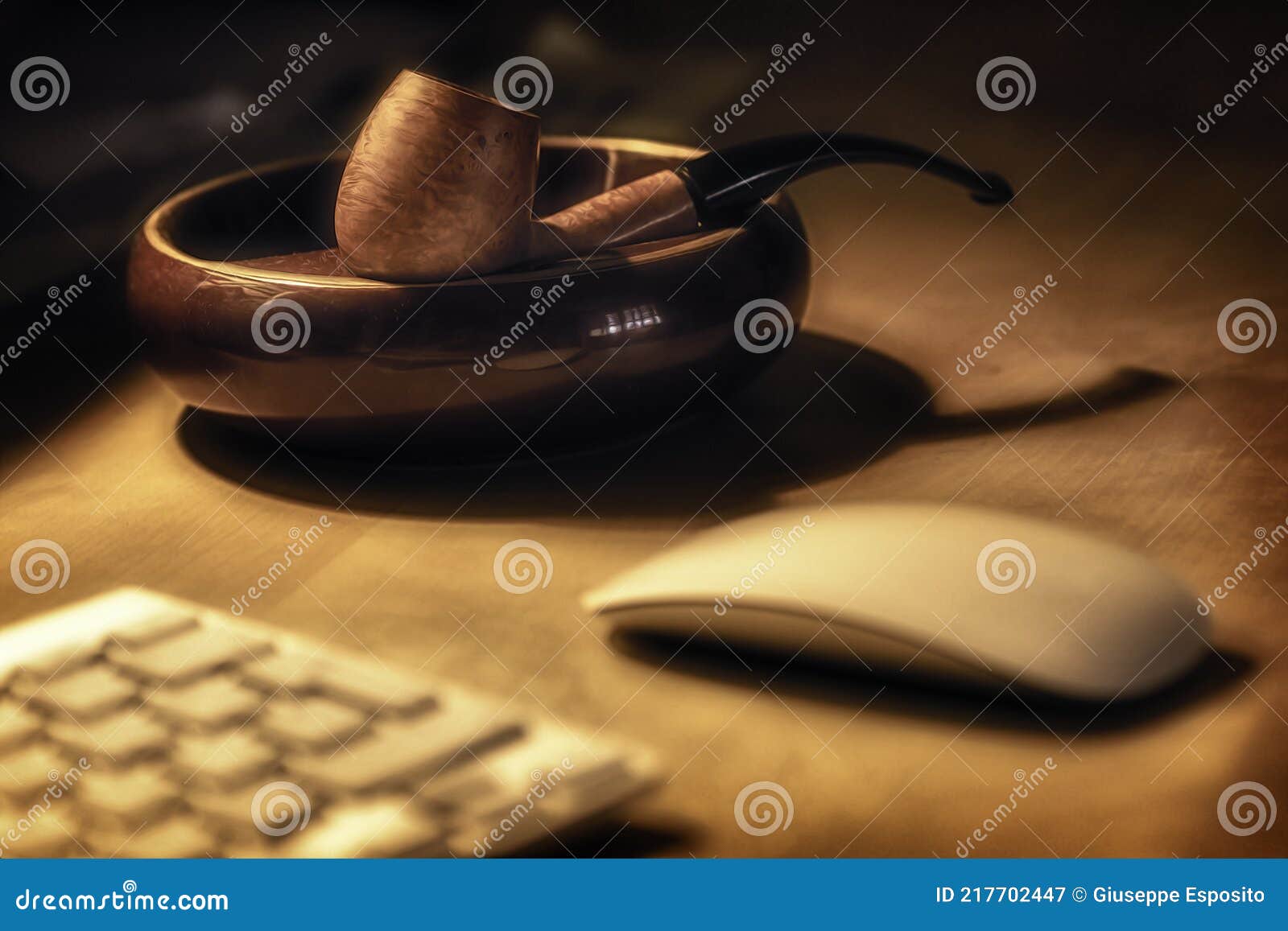 Smoking Pipe, Keyboard and Mouse Stock Image - Image of isolated, black ...