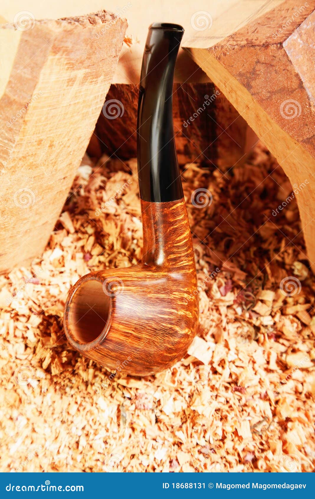 Smoking Pipe Leaning on Wood Stock Image - Image of wooden, chips: 18688131