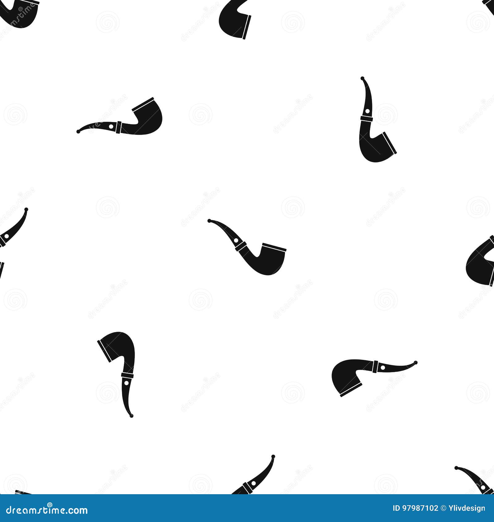 Smoking Pipe Pattern Seamless Black Stock Vector - Illustration of ...
