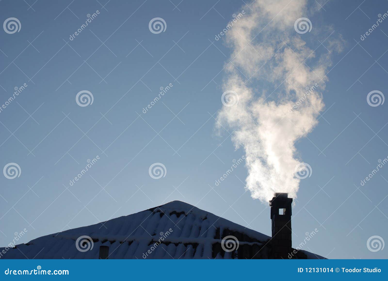 Smoking Pipe on a Snowy Roof Stock Photo - Image of chimney, tile: 12131014