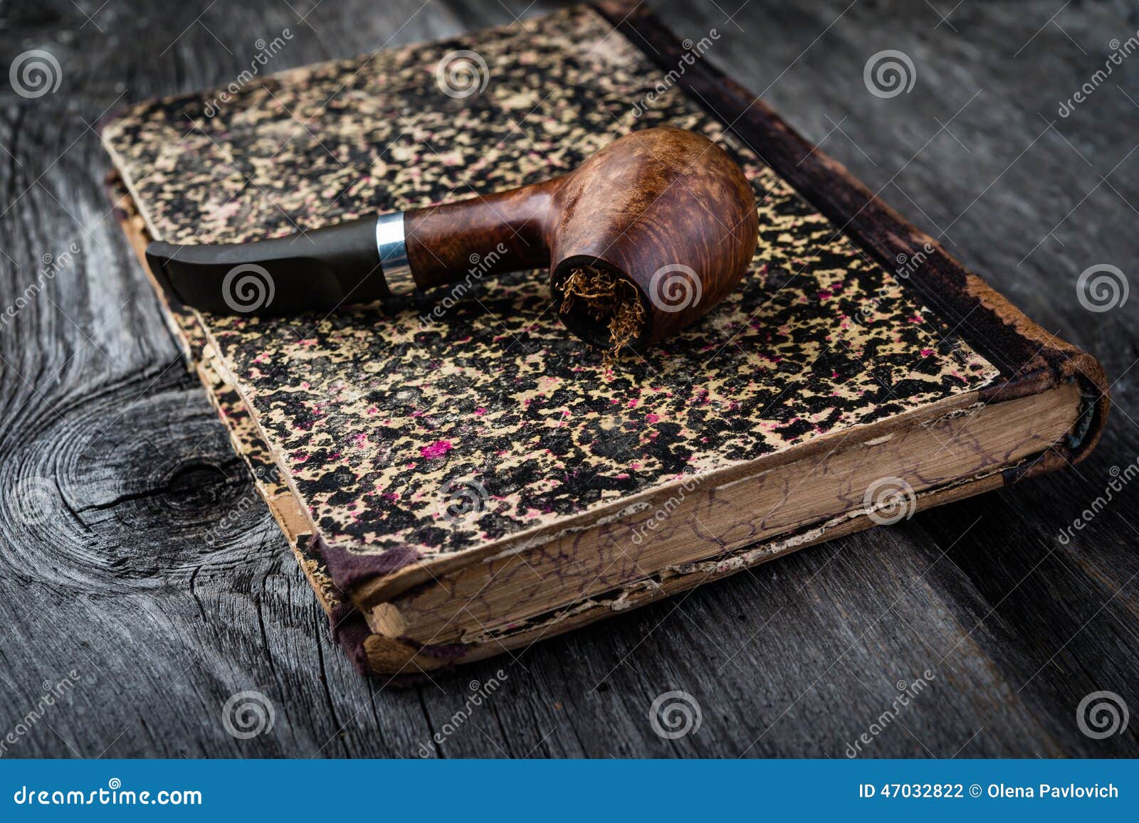 Smoking Pipe and Tobacco on Old Book Stock Photo - Image of pleasure ...