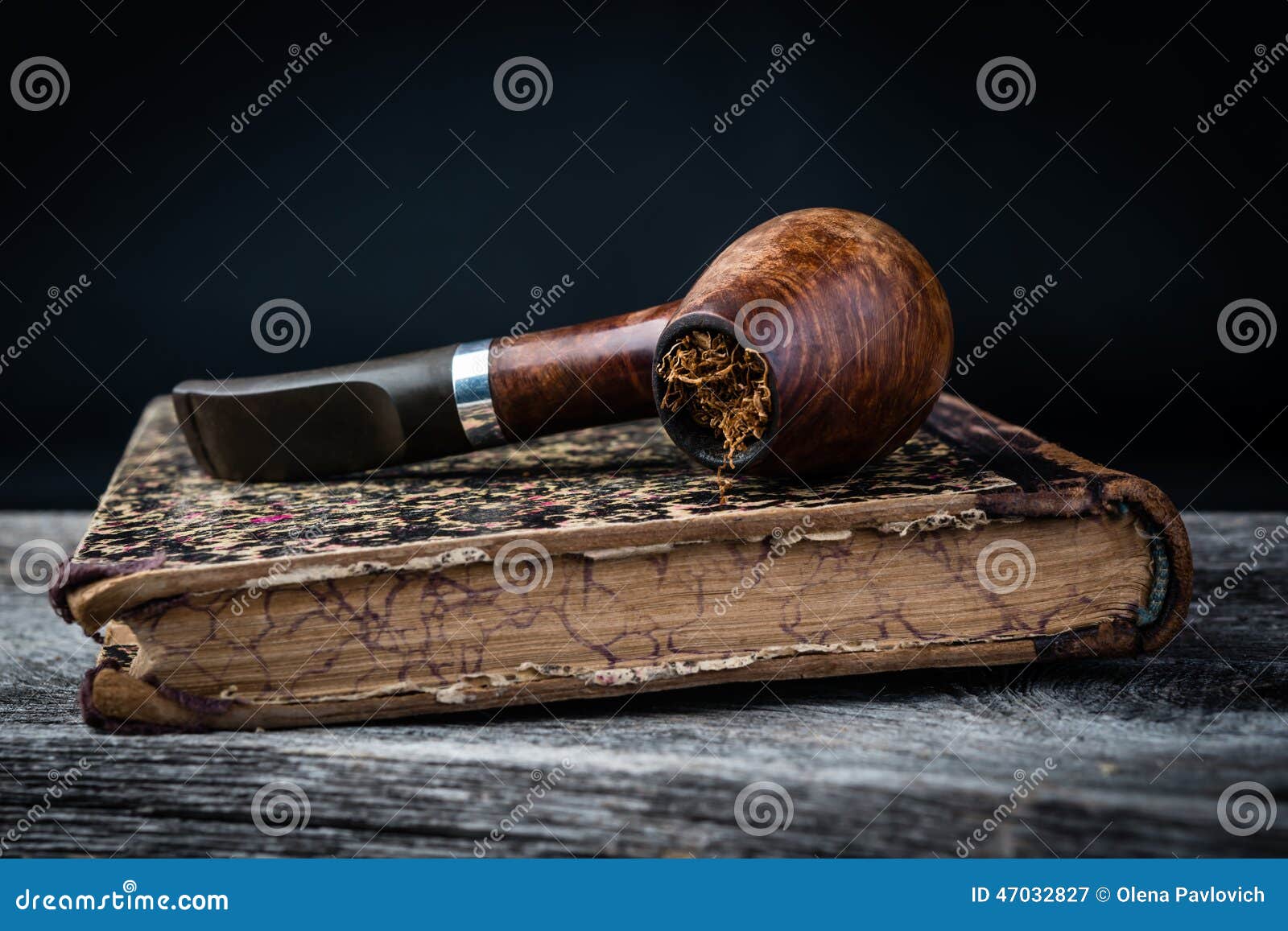 Smoking Pipe and Tobacco on Vintage Book Stock Image - Image of ...