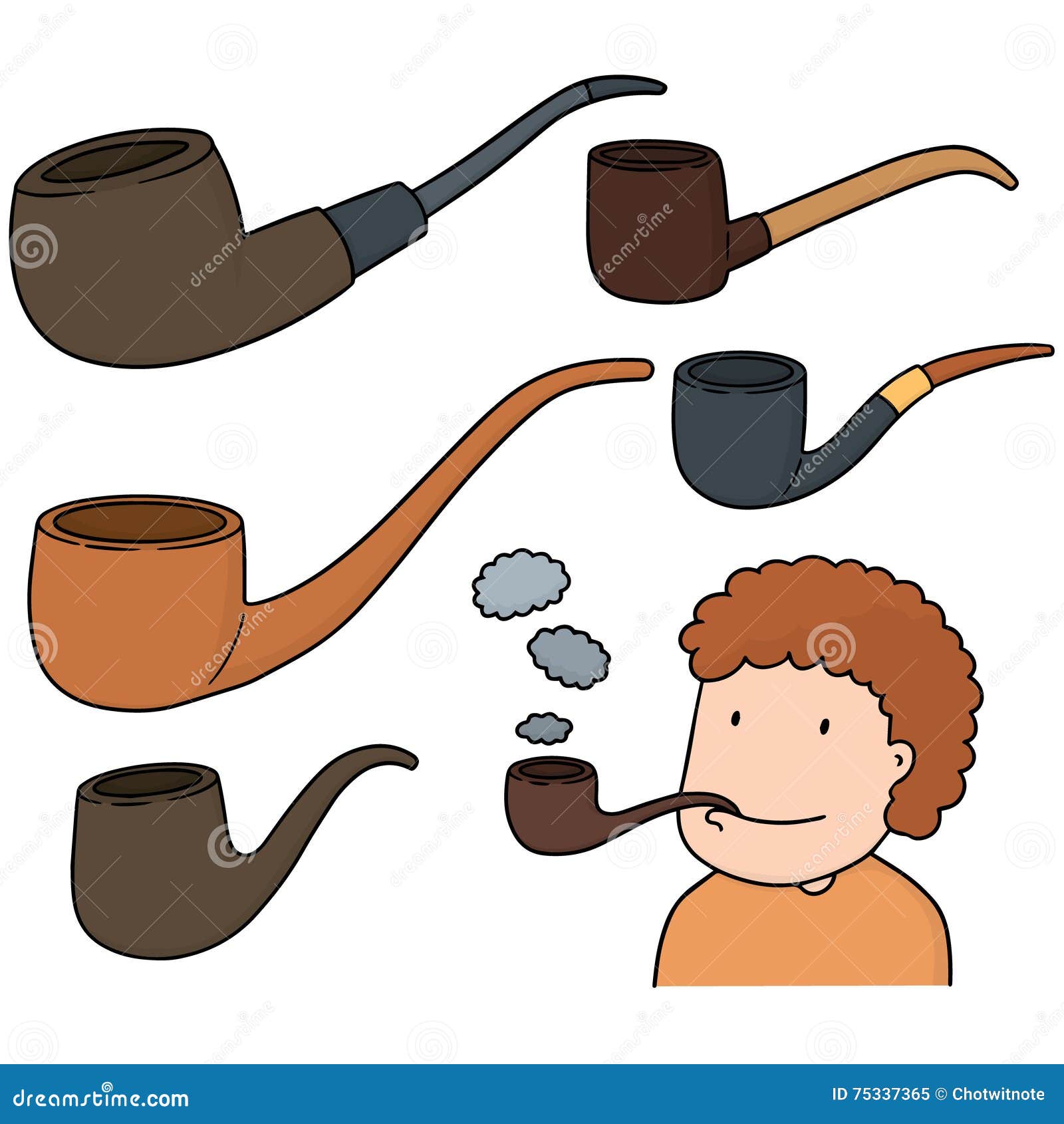 Smoking pipe stock vector. Illustration of pipe, cartoon - 75337365