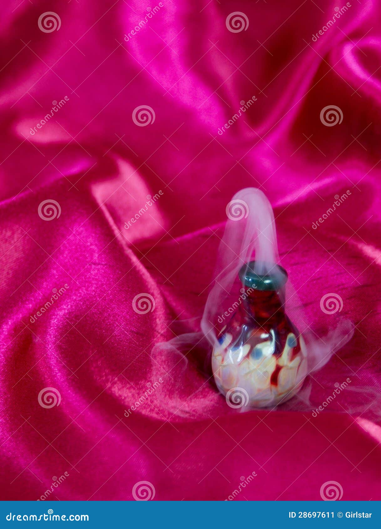 Smoking Potion Bottle with Satin Stock Image - Image of satin, spooky ...