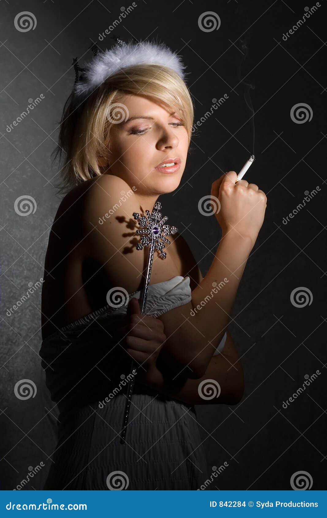 Smoking princess stock photo. Image of crown, dress, crisis - 842284