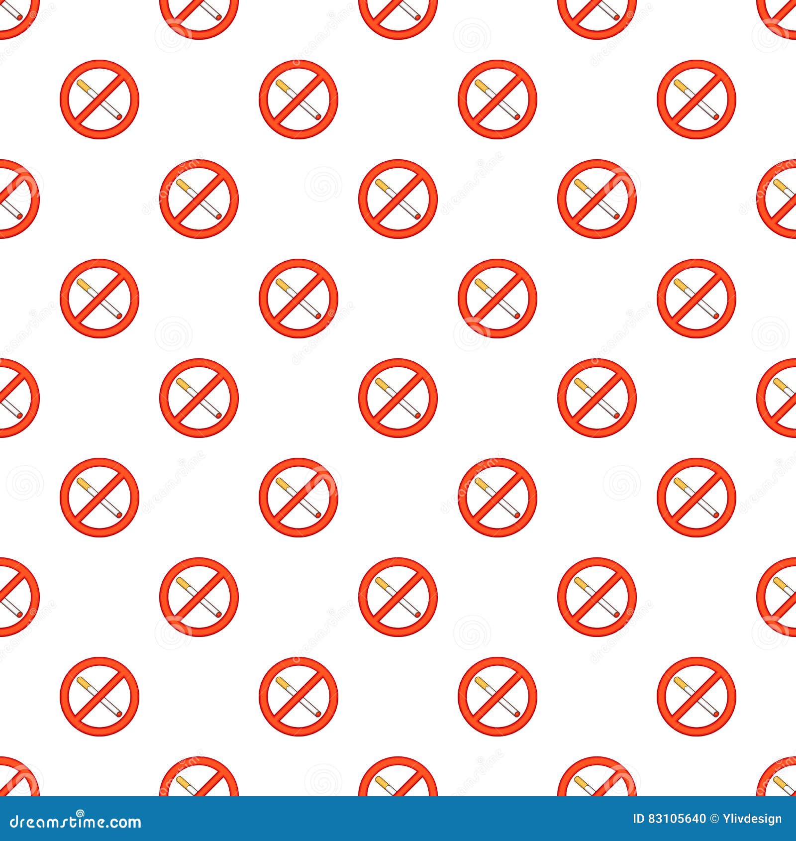 Smoking is Prohibited Pattern, Cartoon Style Stock Vector ...