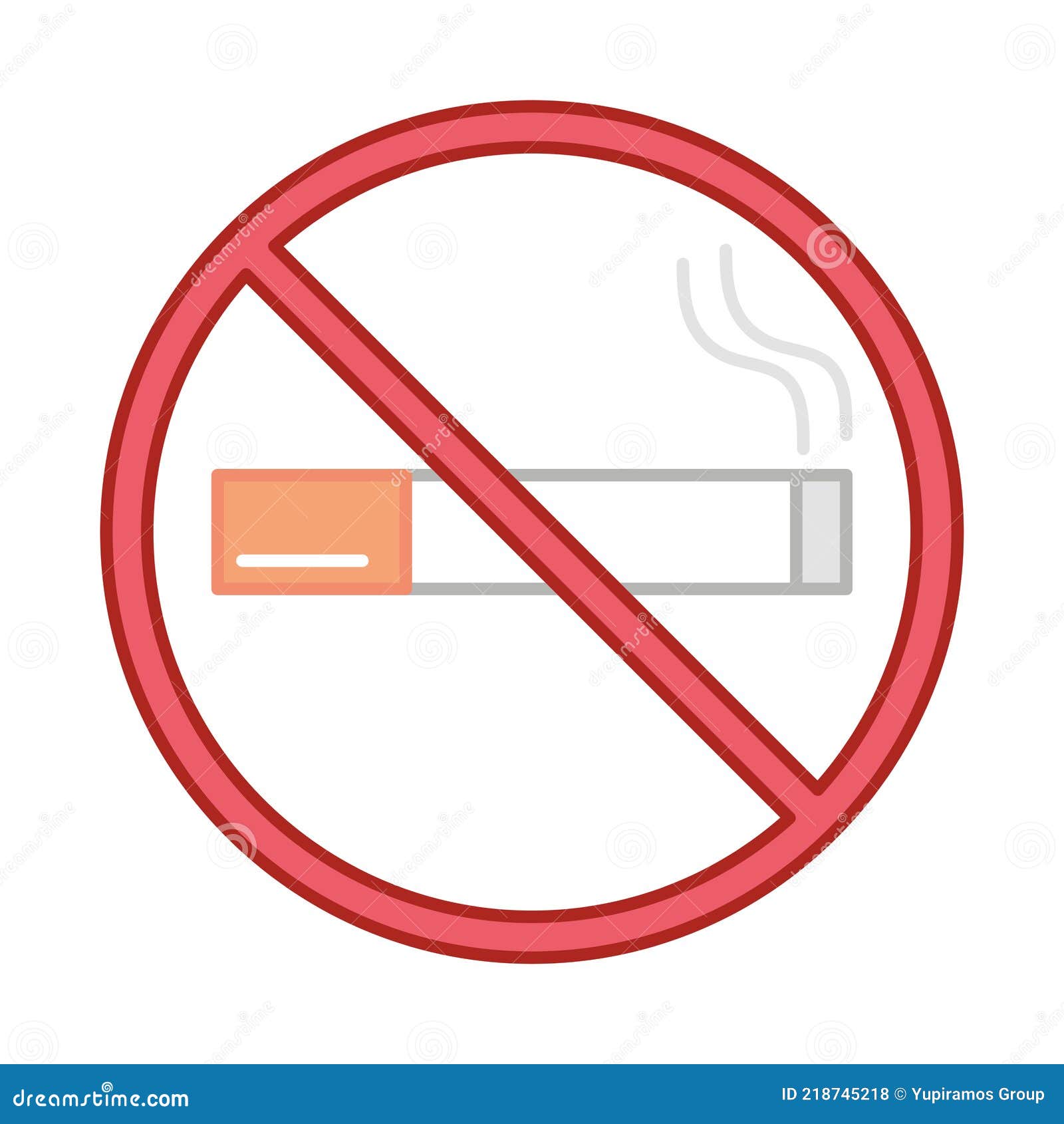 Smoking prohibited sign stock vector. Illustration of nicotine - 218745218