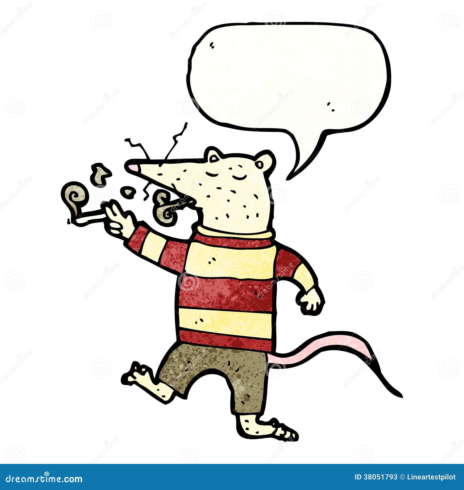 Smoking rat cartoon stock vector. Illustration of bubble - 38051793