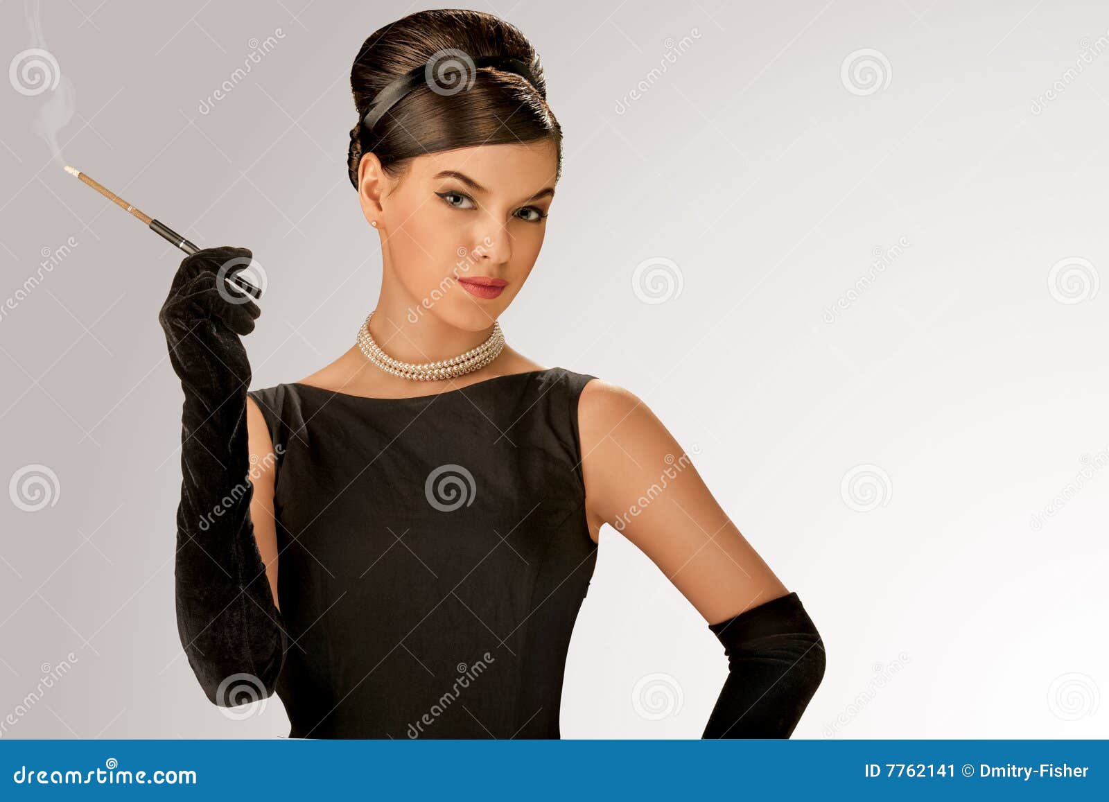 Smoking retro girl. stock image. Image of attractive, individuality ...