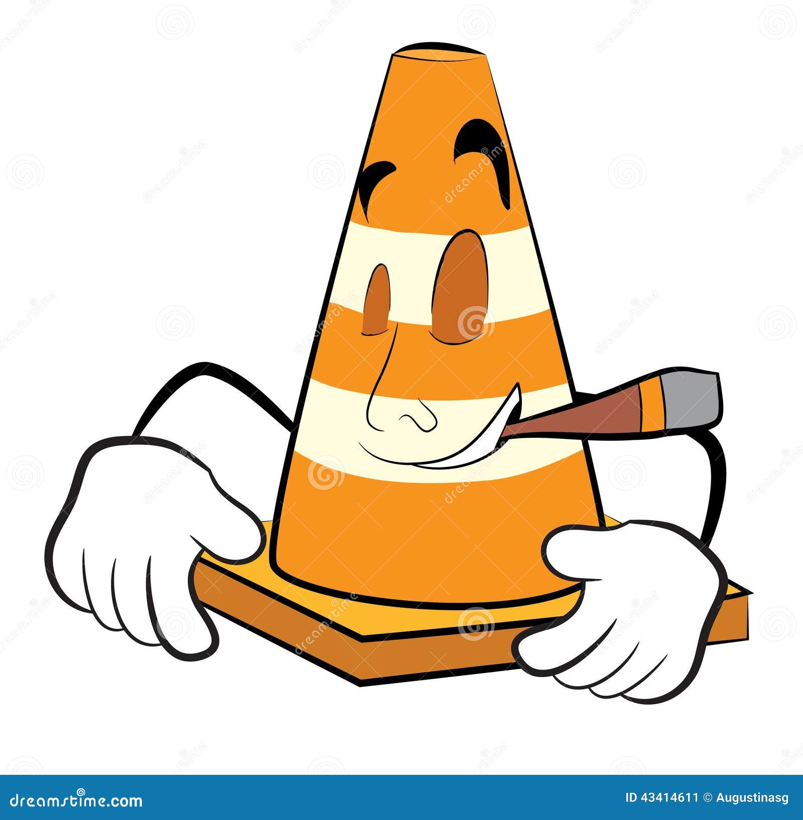 Smoking Road cone cartoon stock illustration. Illustration of unhealthy ...