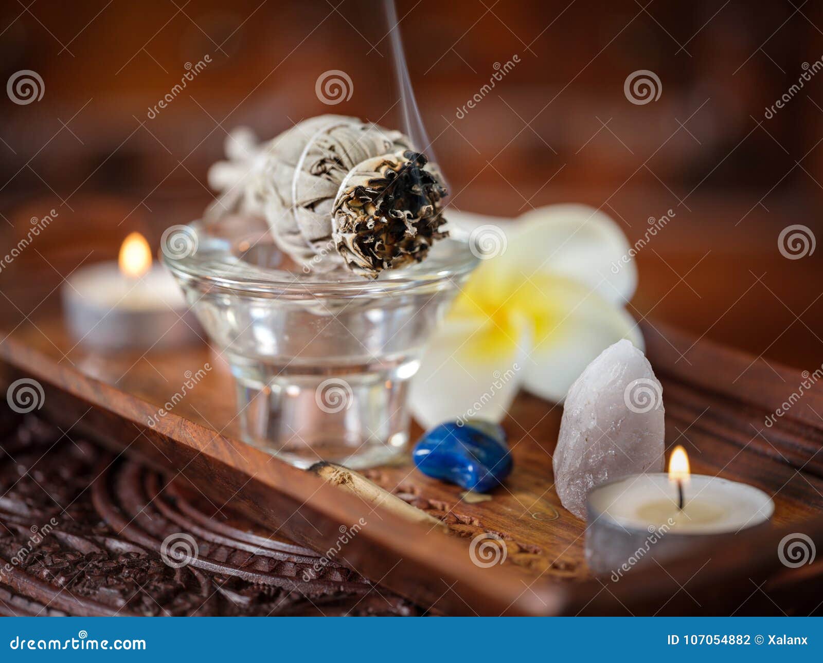 Smoking Sage Ritual Objects Stock Photo - Image of lifestyle, meditate ...