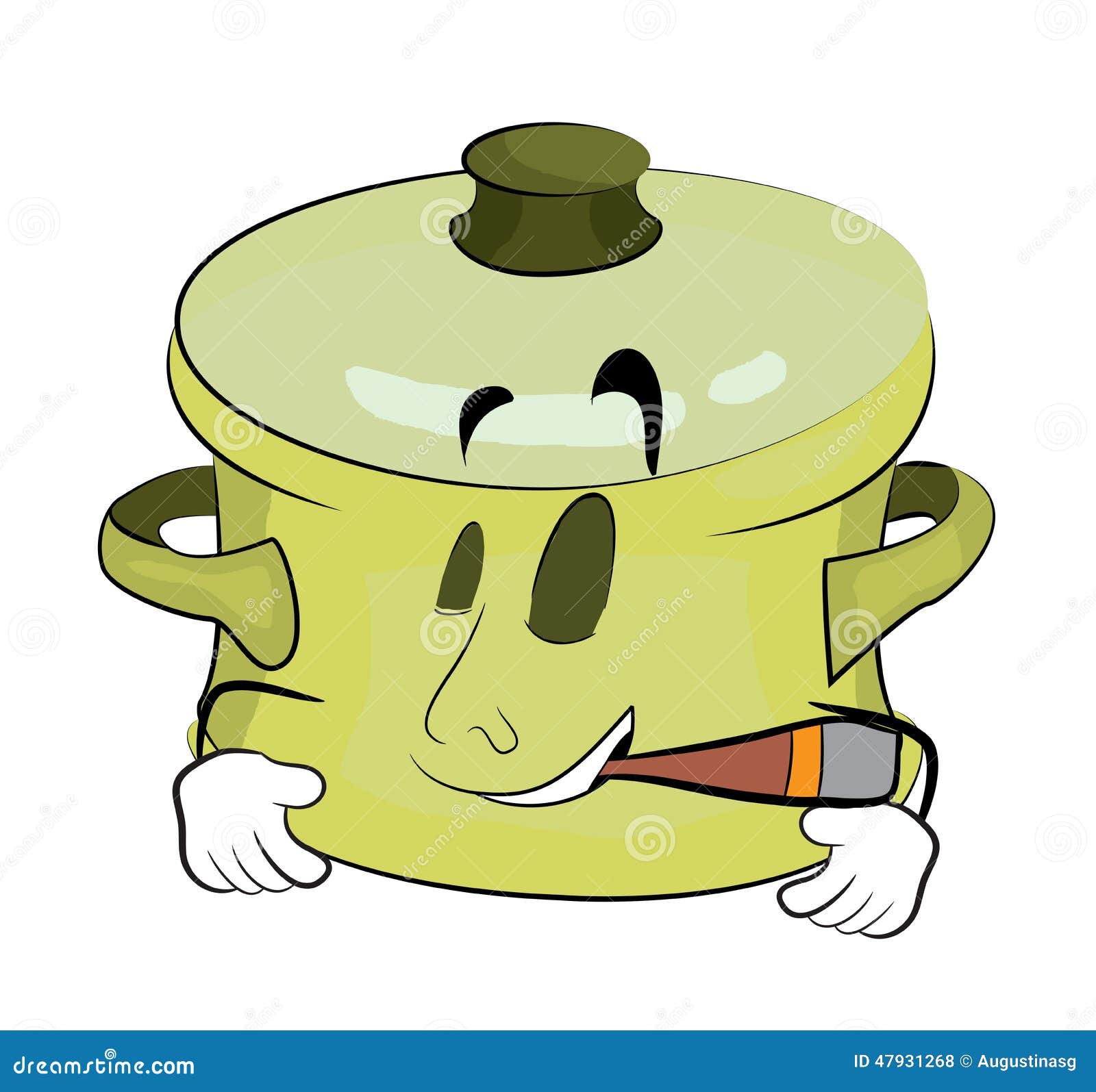 Smoking Saucepan cartoon stock illustration. Illustration of unhealthy ...