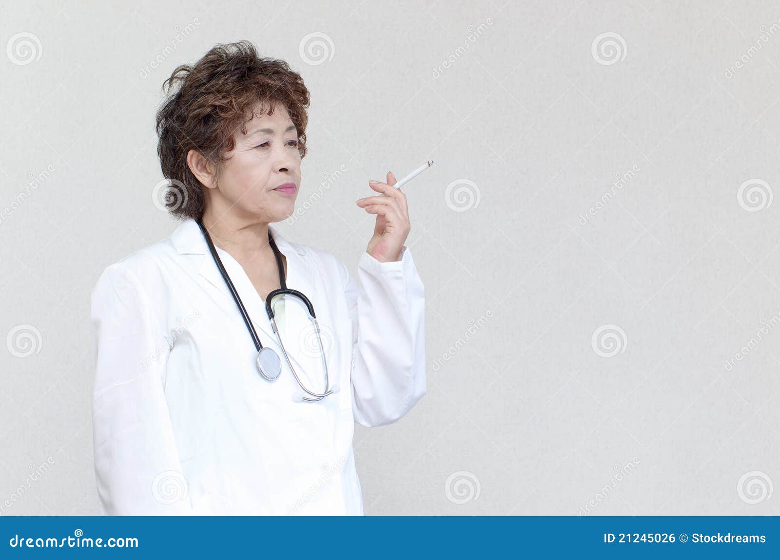Smoking senior doctor stock photo. Image of japanese - 21245026