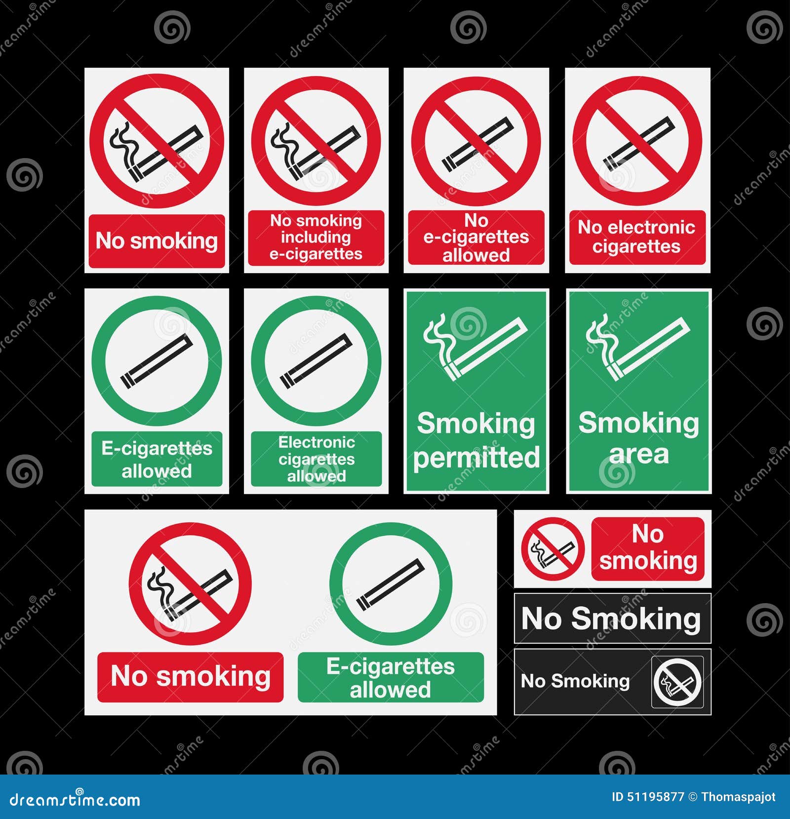 Smoking signs stock vector. Illustration of orders, smoker - 51195877