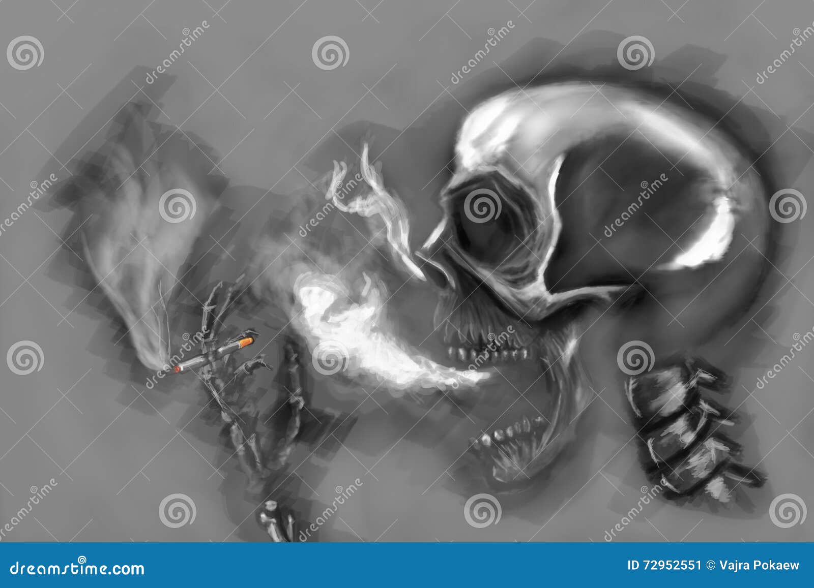 Smoking Skeleton stock illustration. Illustration of hold - 72952551