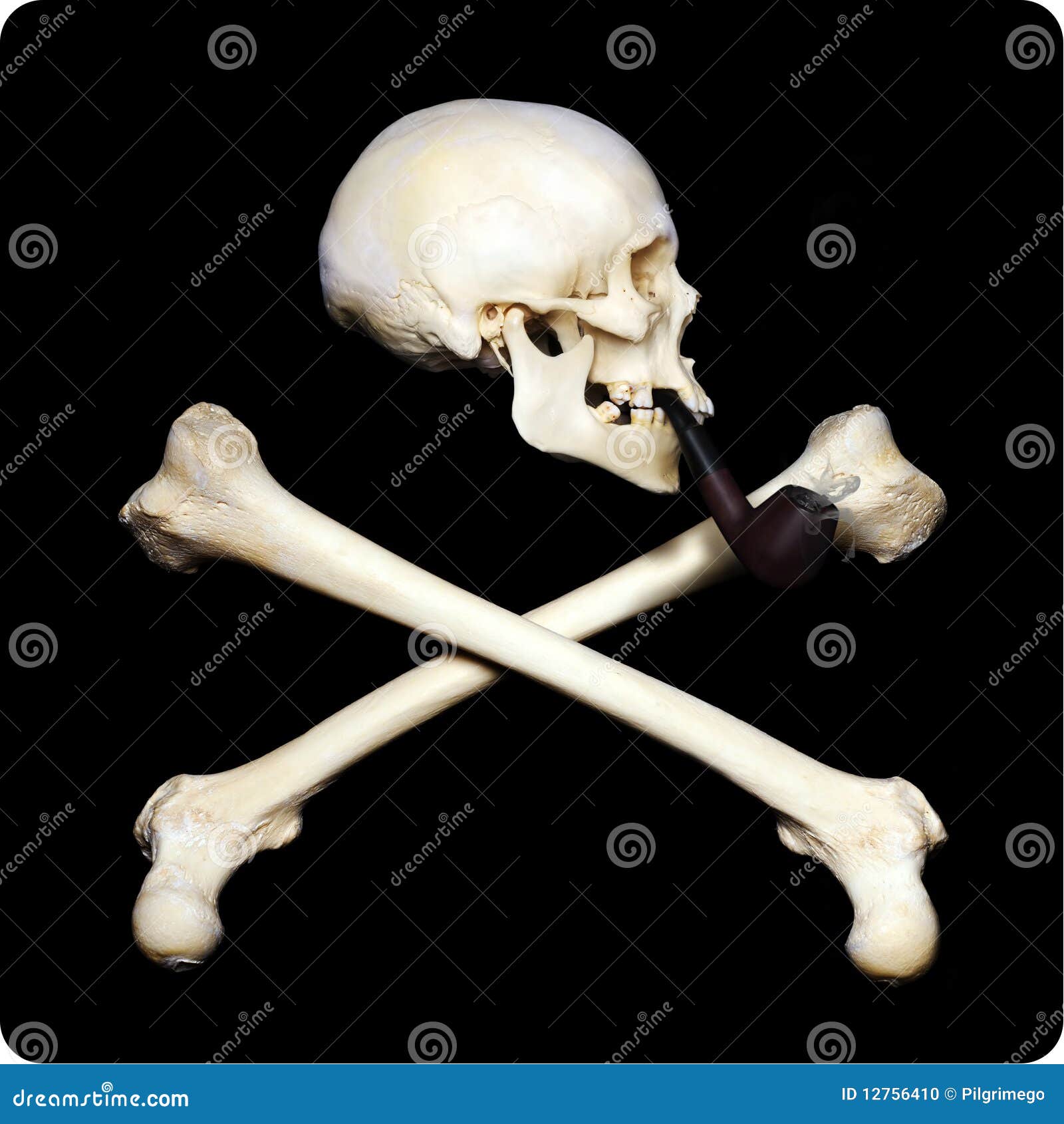 Smoking skull stock photo. Image of cross, bone, hell - 12756410
