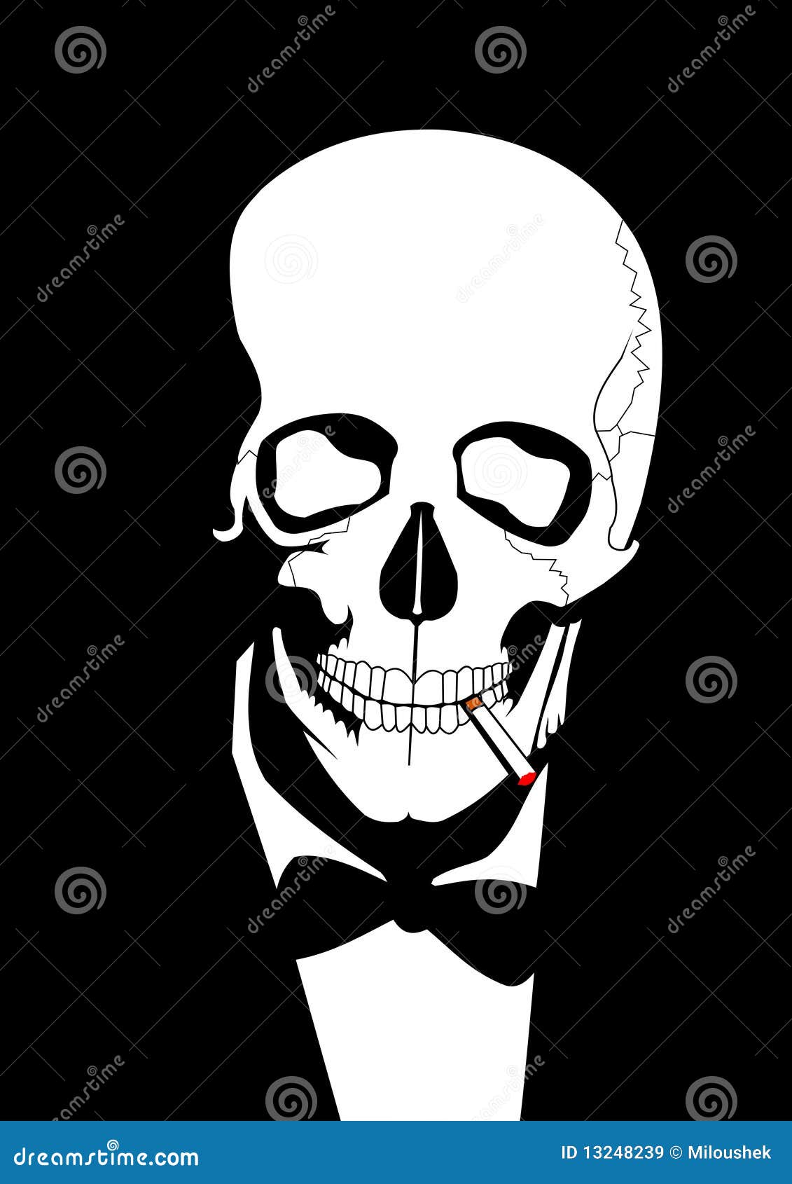 Smoking Skull Vector Illustration | CartoonDealer.com #46937450