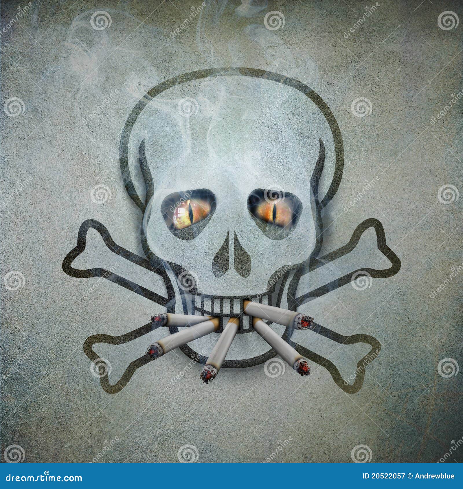 Smoking skull stock illustration. Illustration of harmful - 20522057