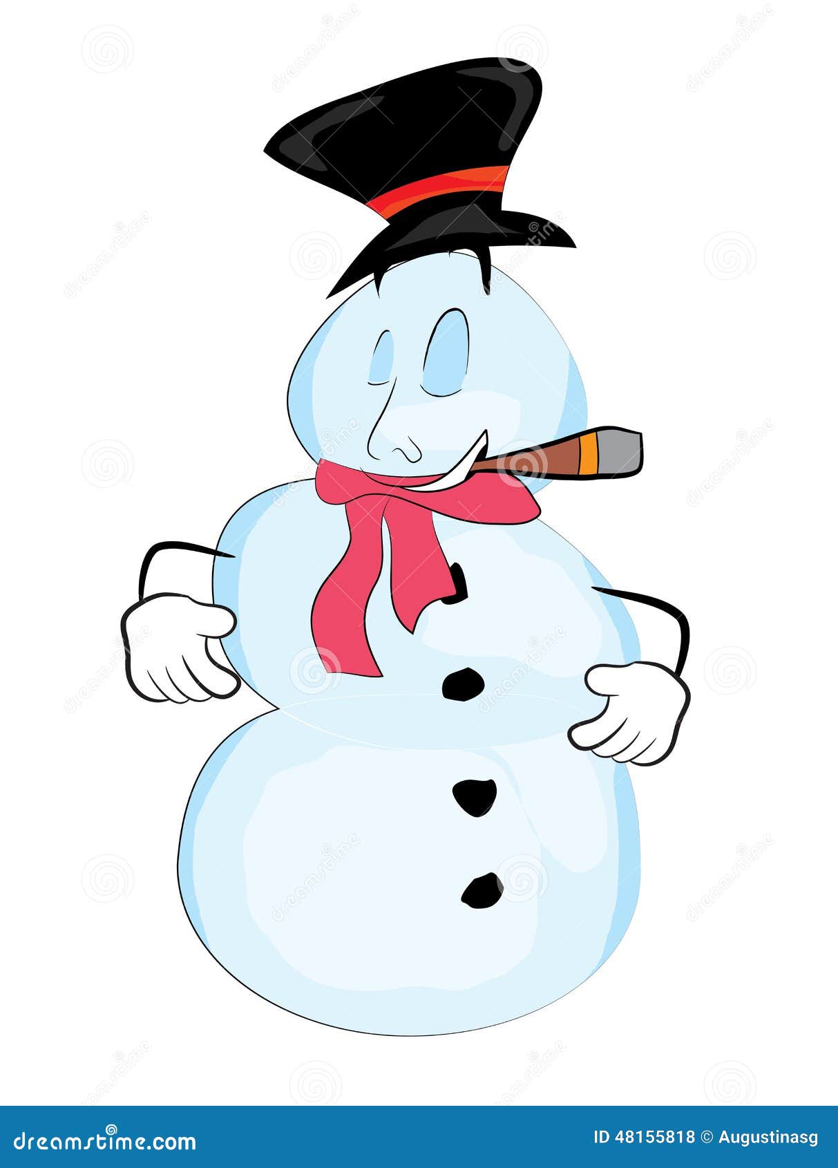 Smoking snowman cartoon stock illustration. Illustration of object ...